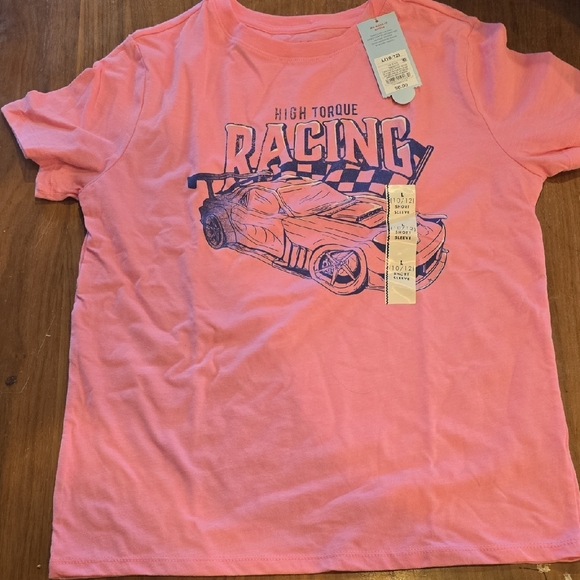 Cat & Jack | Shirts & Tops | Cat Jack Boys Pink Racing Graphic T Shirt ...